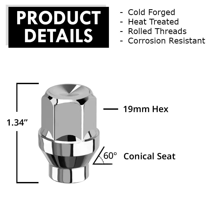 Conical Seat ET 19mm Hex 1.34" Lug Nuts – The Lug Nut Guru